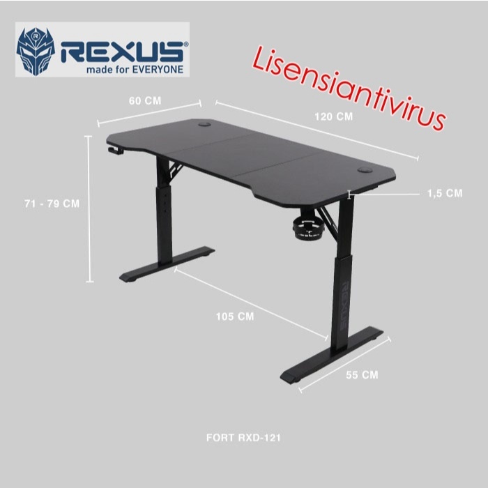 Jual Meja Komputer Rexus Standing Desk Meja Gaming Fort RXD-121 RXD121 ...