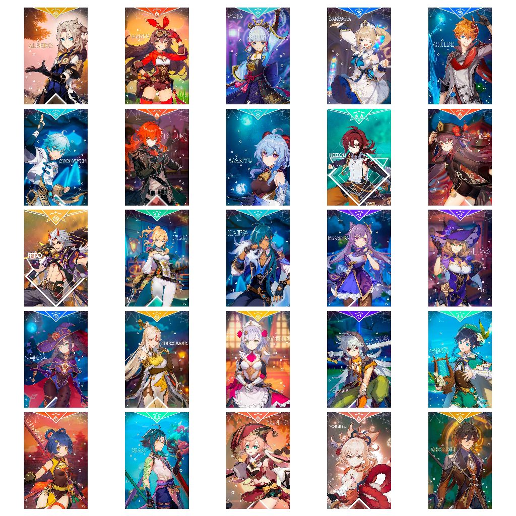 Jual PHOTOCARD GENSHIN IMPACT KARAKTER (HARGA 25 PCS + LAMINASI 2 SISI ...