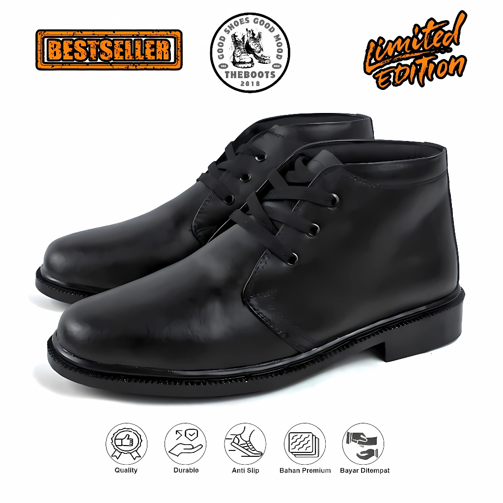 Jual Sepatu PDH Pria Tali Kulit Asli Sepatu Pria Tni Polri Premium ...