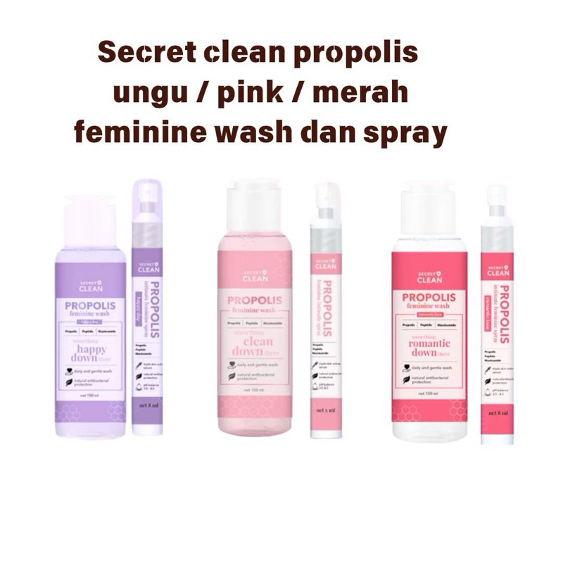 Jual PAKET LENGKAP SECRET PROPOLIS FEMININE WASH / SPRAY | Shopee Indonesia