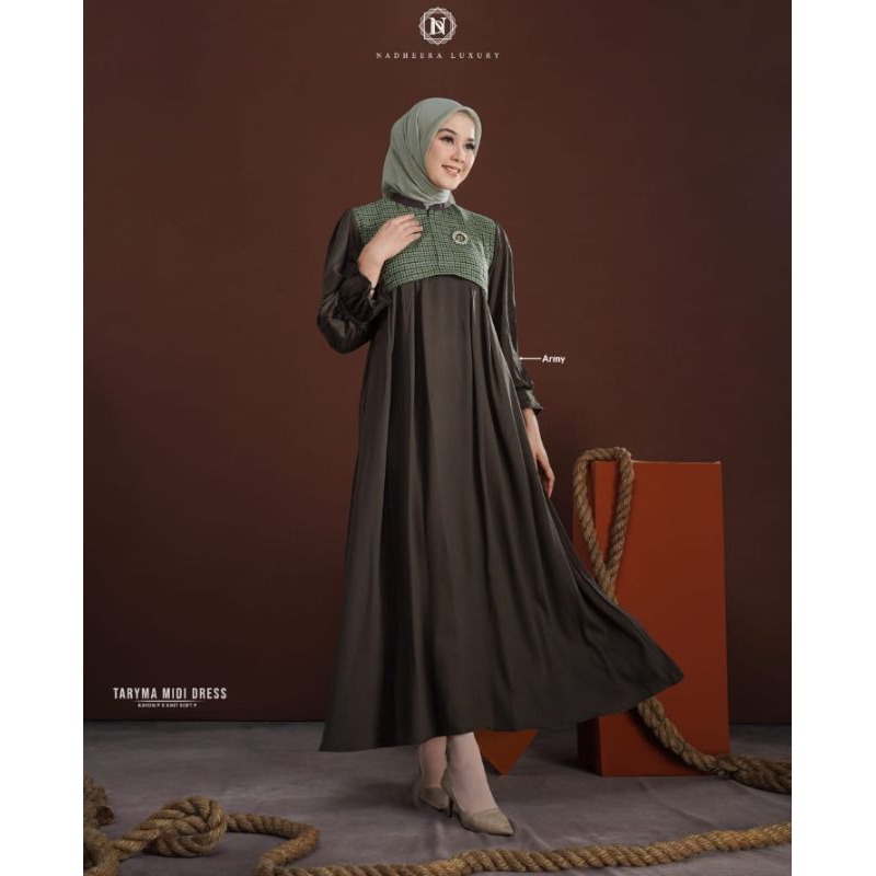 Jual MIDI TERBARU || TARYMA MIDI DRESS || by Nadheera Luxury | Shopee Indonesia