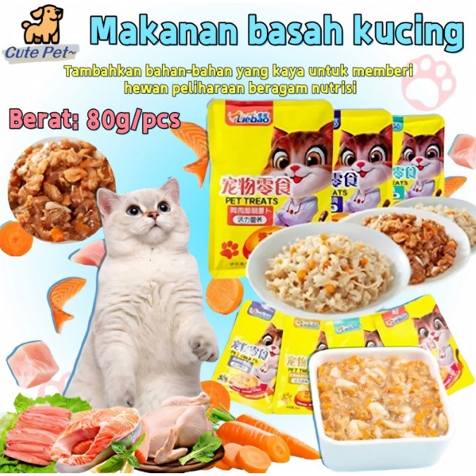 Jual Makanan Kucing Basah Wet Food Premium LIEBAO Pouch 80gr ( Snack ...