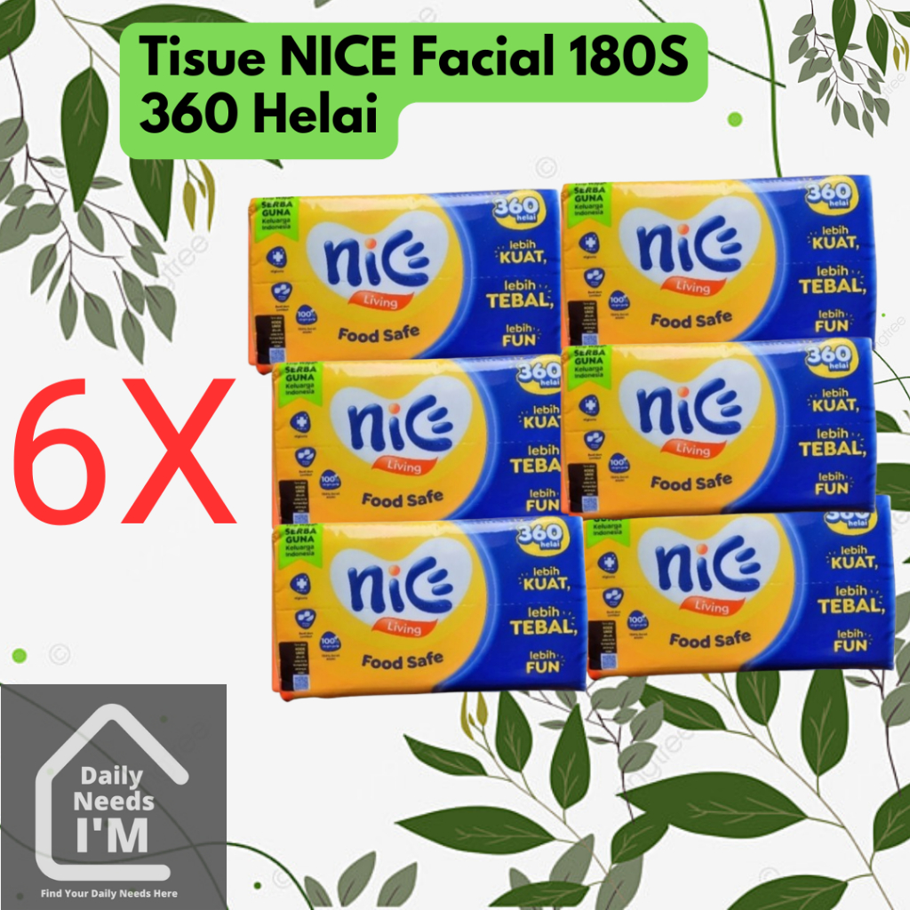 Jual ( 6 Pcs ) Tissue Tissu Tisu Wajah Nice Facial 180s - 2Ply 360 ...