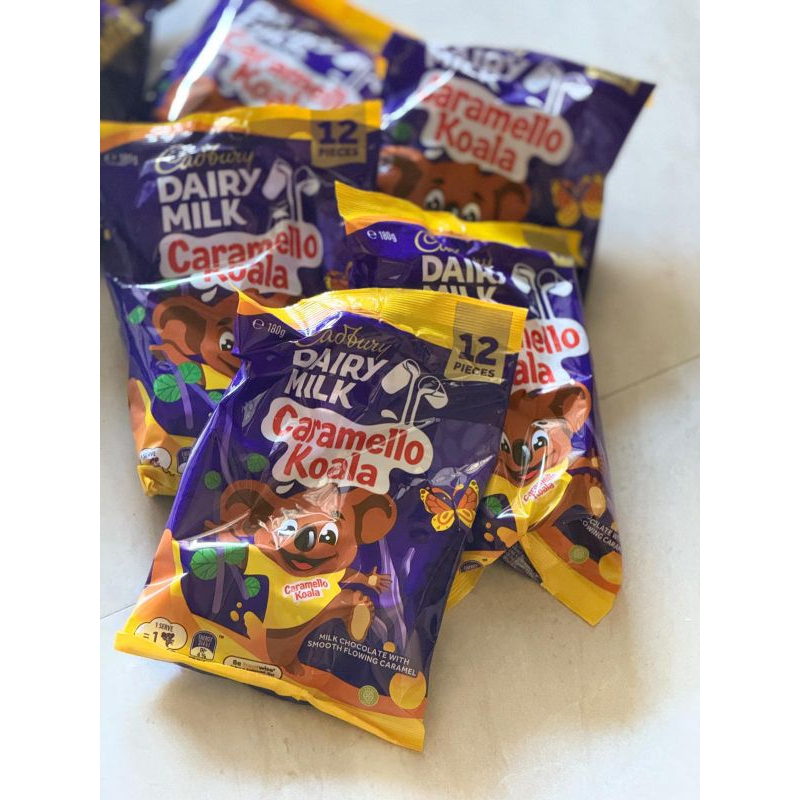 Jual Cadbury Dairy Milk Chocolate Caramello Koala Share Pack 12 mini ...