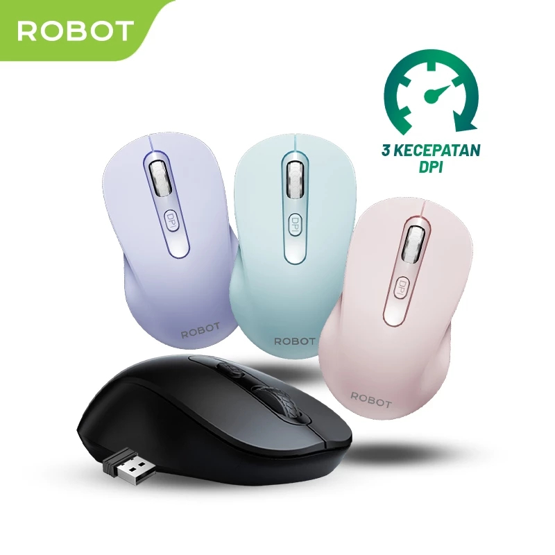 Jual ROBOT Mouse Wireless M206 2.4GHz Optical 1600DPI Kursor Akurat ...