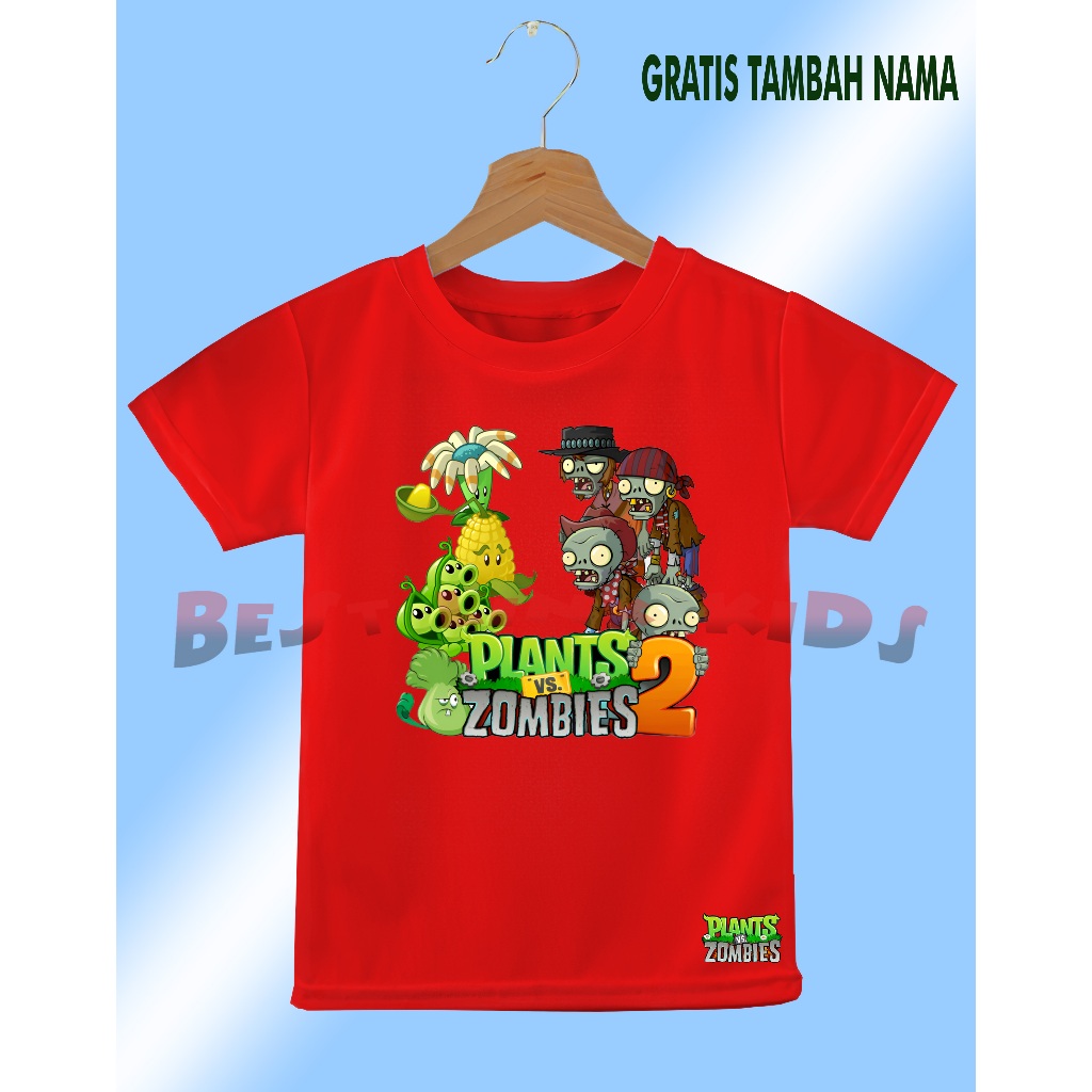 Jual Atasan Kaos Anak Costum Plant vs Zombie Baju Atasan Plant vs ...