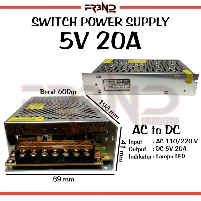 Jual Switching Power Supply 5V 20A BODY BESAR | Shopee Indonesia
