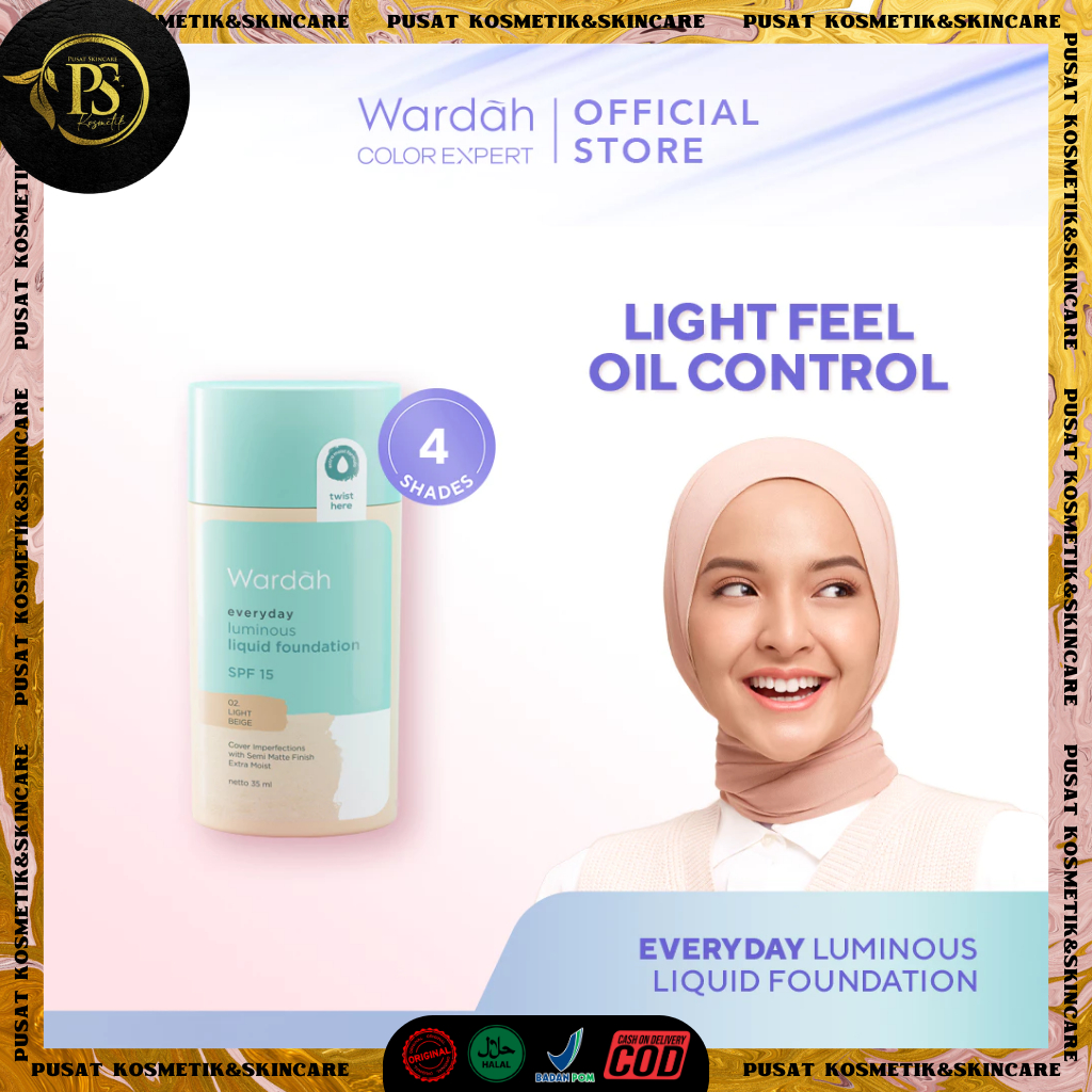 Jual WARDAH EVERYDAY LUMINOUS LIQUID FOUNDATION SPF 15 | NETTO 35 GR ...