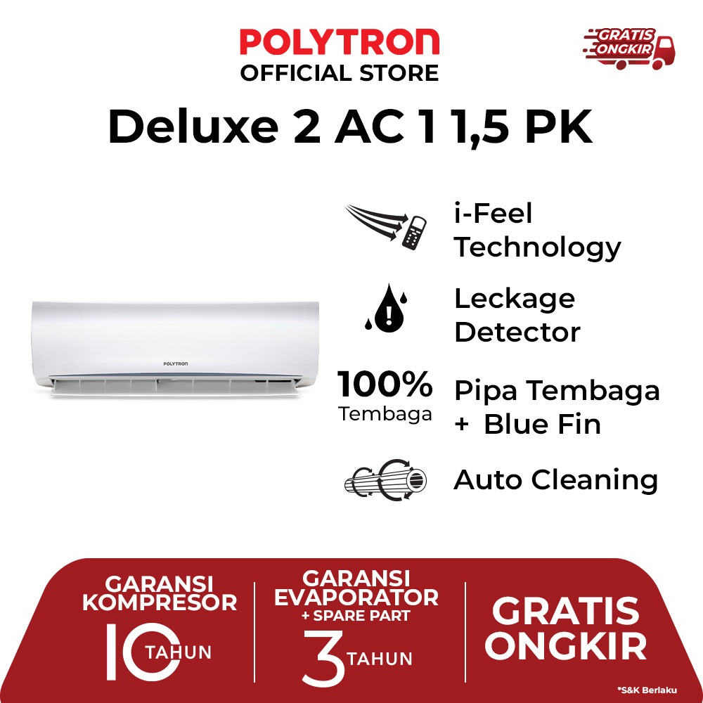 Jual POLYTRON Deluxe 2 AC 1 1/2 PK PAC 12VH - Unit Only | Shopee Indonesia