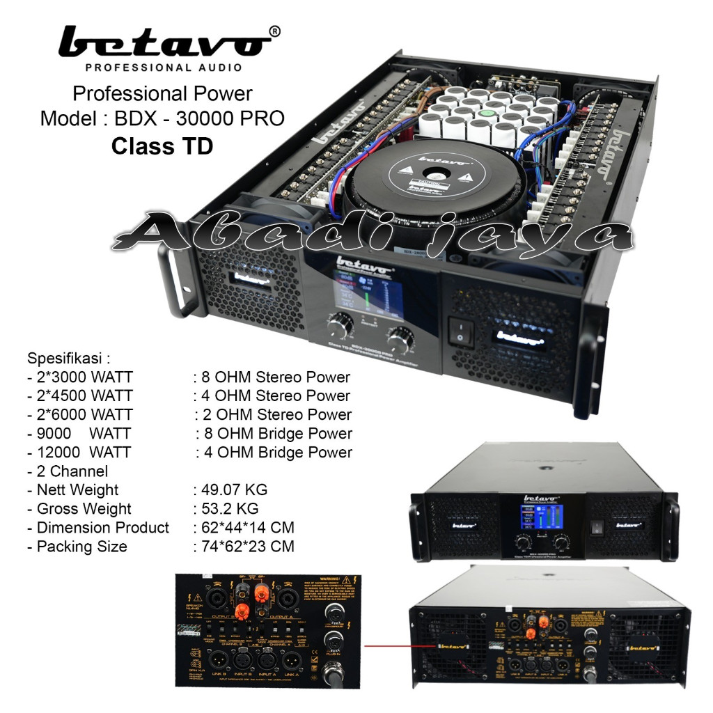 Jual POWER AMPLIFIER BADAK BETAVO BDX 30000 PRO / BDX30000 PRO CLASS TD 3000 WATT X 2 ORIGINAL ...