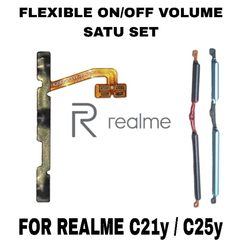 Jual TOMBOL SET FLEXIBLE ON OFF VOLUME REALME C21y / C25y SATU SET KOMPLIT ORIGINAL | Shopee ...