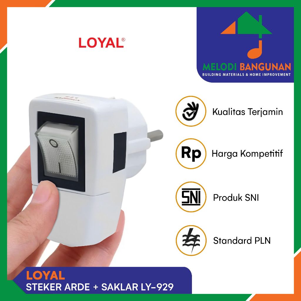 Jual Loyal - Steker Colokan Plug Lampu Listrik + Saklar Switch Arde Ly-929 | Shopee Indonesia