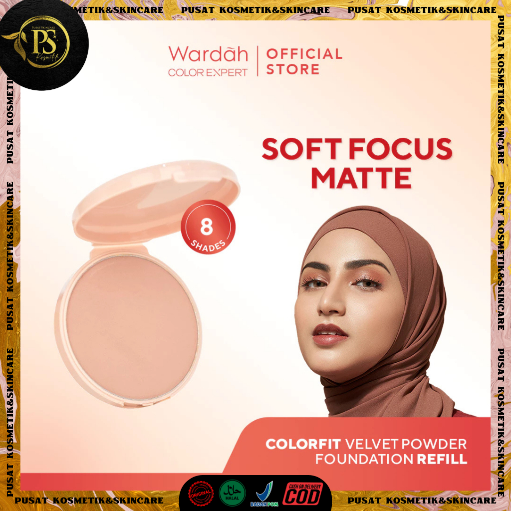 Jual Wardah Colorfit Velvet Powder Foundation Refill | Wardah Bedak ...
