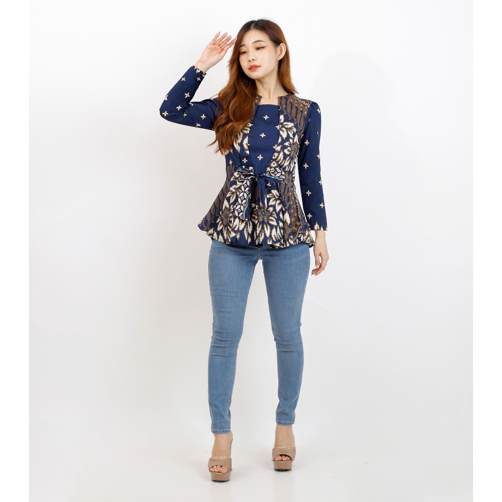 Jual BLOUSE ATASAN BATIK WANITA 313 Tangan panjang Size ML dan XL Mrs1 ...