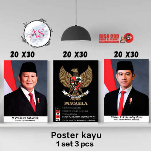 Jual Hiasan Dinding - poster foto presiden prabowo subianto dan wakil presiden Gibran Rakabuming ...