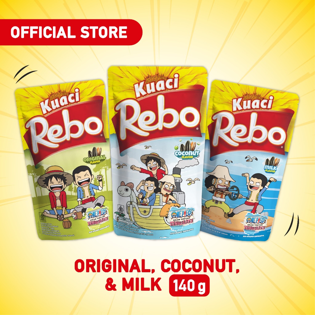 Jual Rebo Kuaci Bundling 3 PCS 140 Gram - Rasa Coconut, Original & Milk ...