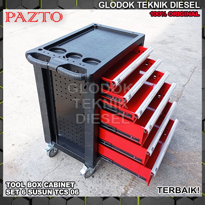 Jual Pazto Kotak Lemari Tool Box Cabinet Trolley 6 Drawer Troli 6 Laci ...