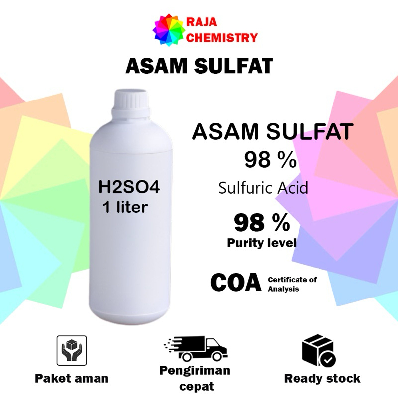 Jual Asam Sulfat 1 liter / H2SO4 98% / Sulphuric Acid / Asam Sulpahte ...