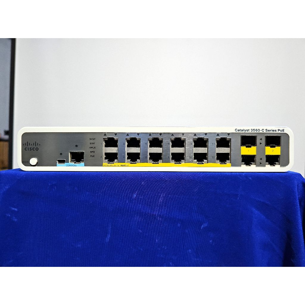Jual switch hub cisco catalyst 3560c 12 pc s 12 port poe 10 100 2 port ...