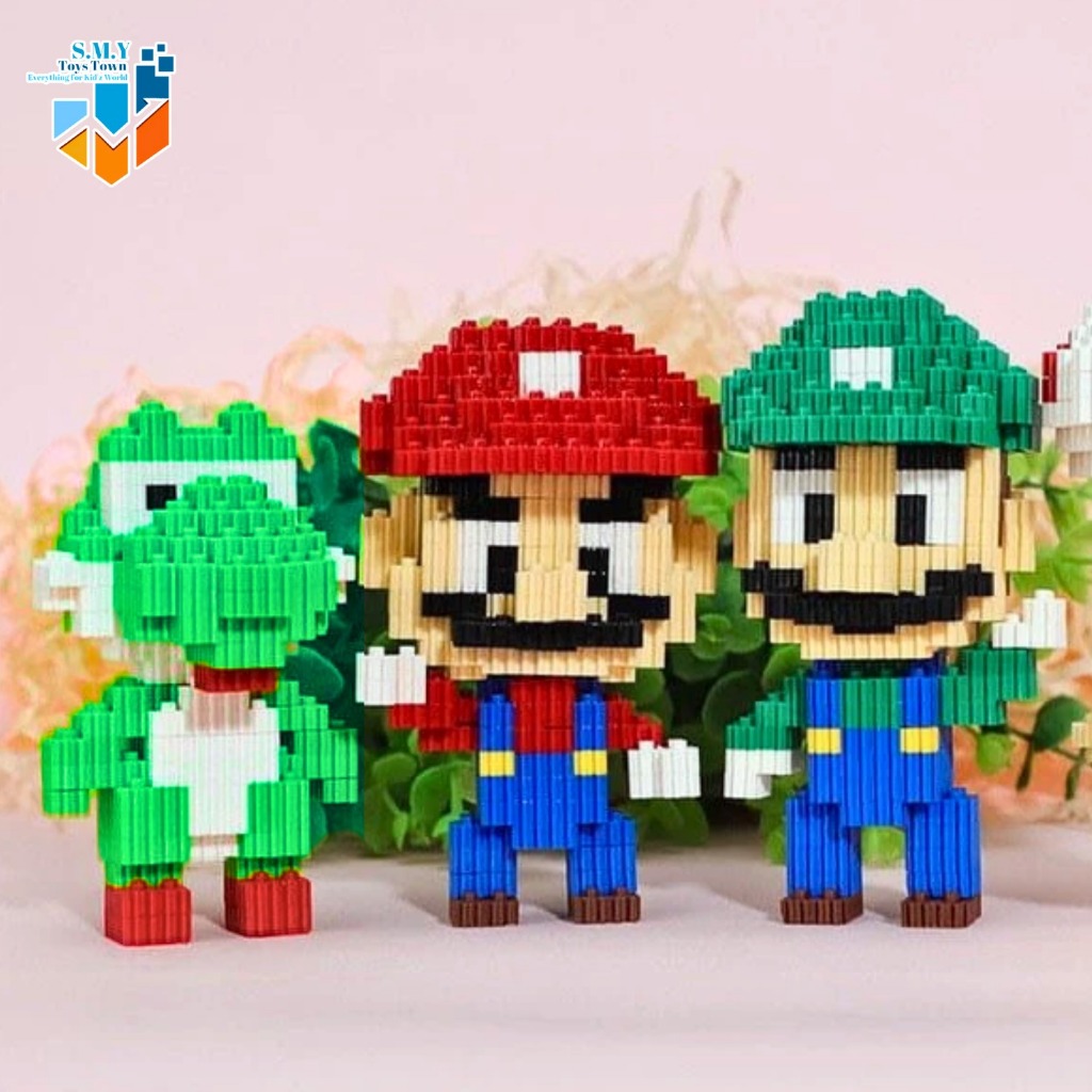 Jual SMY Toystown Nano Blocks Super Mario Mini 3D Model, Mainan Blok ...