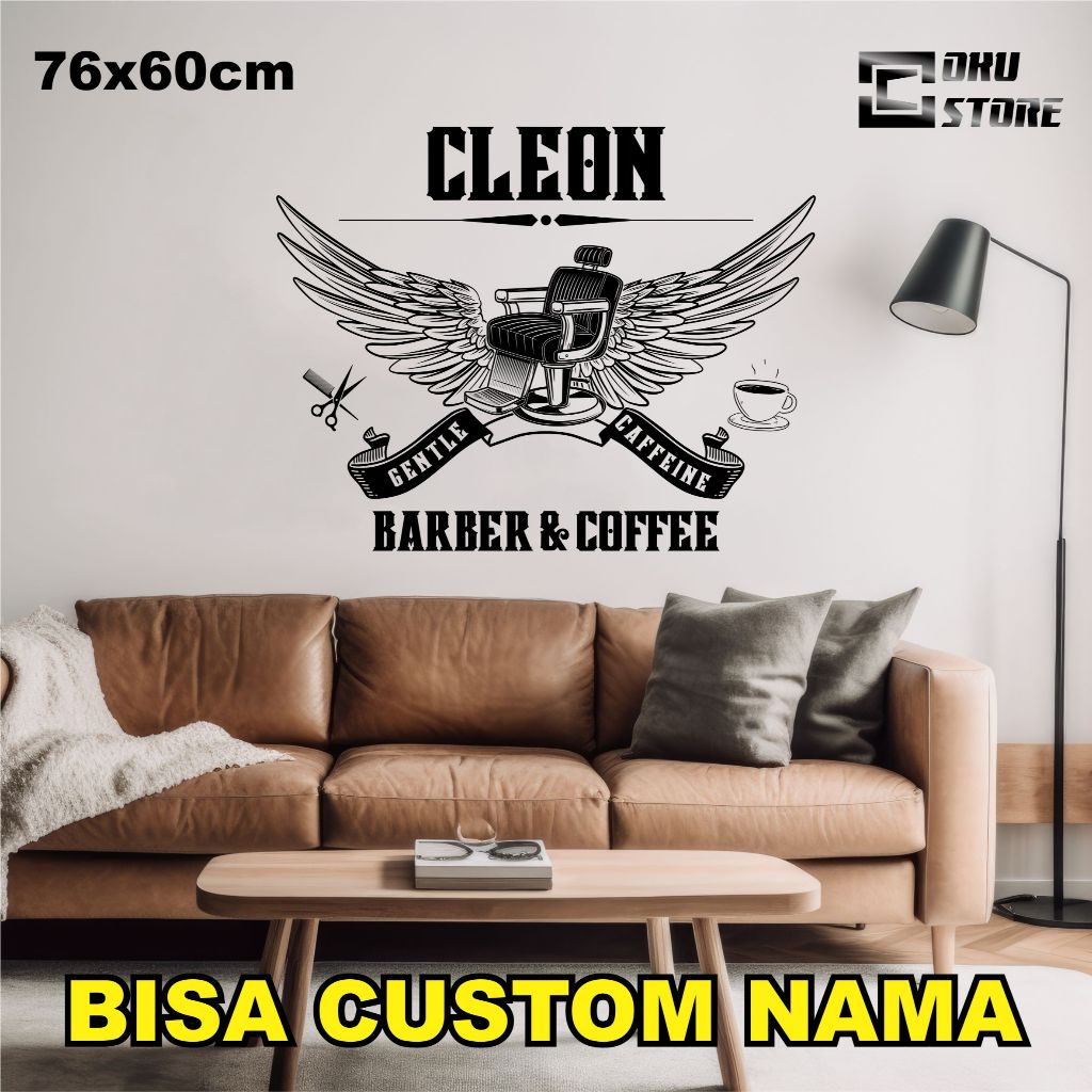 Jual Custom Sticker 95 Cutting Sticker CUSTOM CLEON BARBERSHOP BISA GANTI NAMA ATAUPUN LOGO ...
