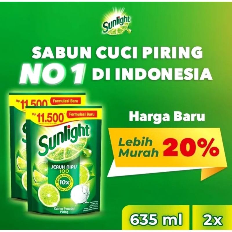 Jual SUNLIGHT PENCUCI PIRING LIME REF 635ML | Shopee Indonesia