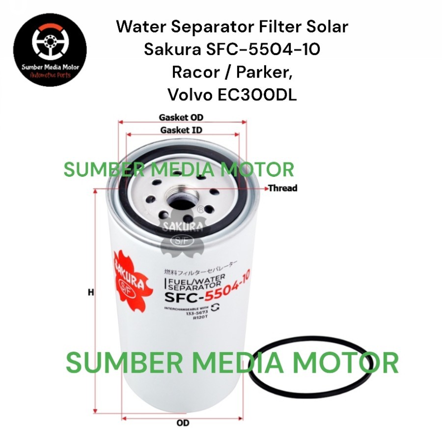 Jual Sakura Water Separator Filter Solar SFC-5504-10 Racor / Parker ...