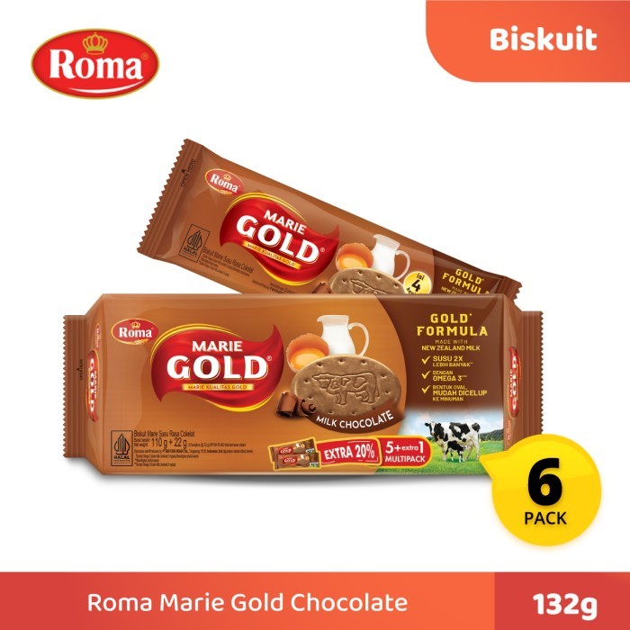 Jual Roma Marie Gold Biskuit Milk Chocolate 110gr+22gr | Shopee Indonesia