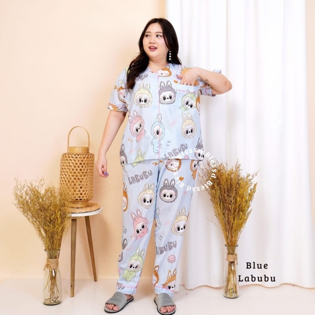 Jual PIYAMA WANITA SET CELANA PANJANG KATUN JEPANG JUMBO SIZE BESAR ...