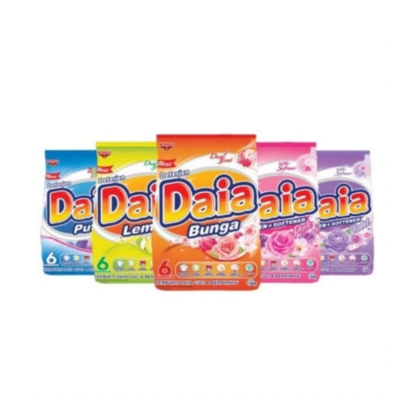 Jual Daia Detergen Bubuk isi 6 Sachet @ 46 gram (Renceng isi 6 Sachet ...