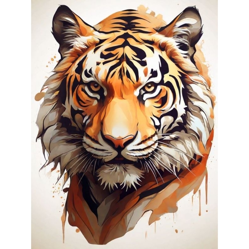 Jual stiker gambar kepala harimau size 15x20 cm print cut | Shopee ...