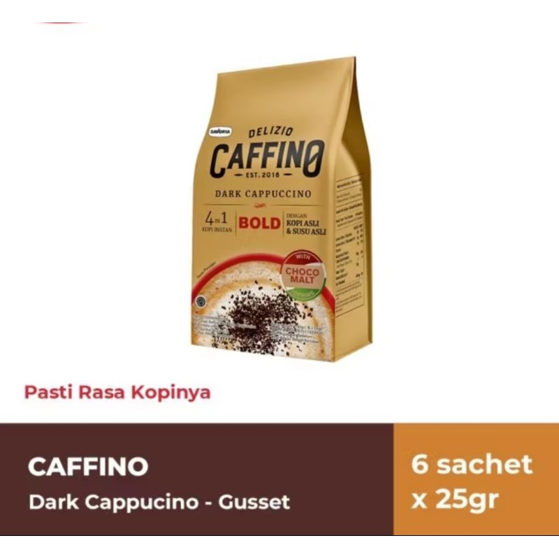 Jual Caffino Bold Dark Cappucino, kemasan pouch, 6 saset @25 gr ...