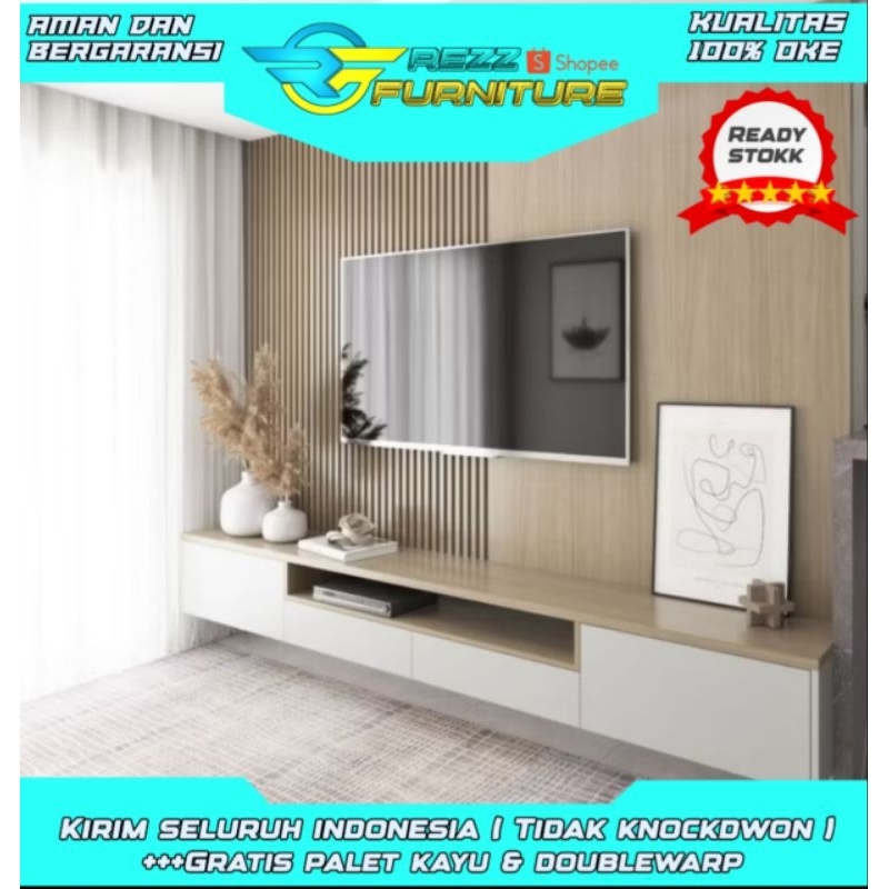 Jual meja melayang,meja gantung tv,meja konsol tv minimalis | Shopee ...