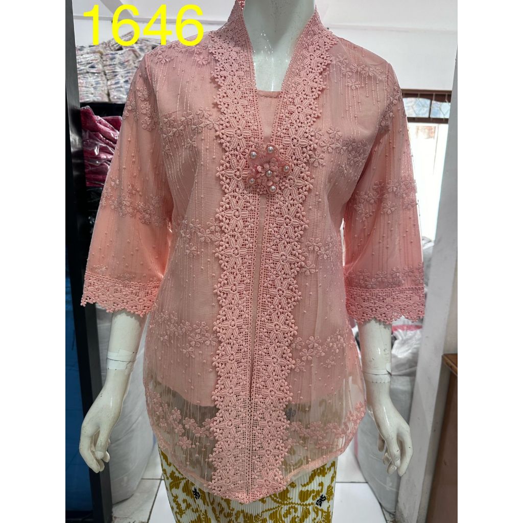 Jual 0190 kebaya alexuez full brukat depan rompi bros premium putih ...