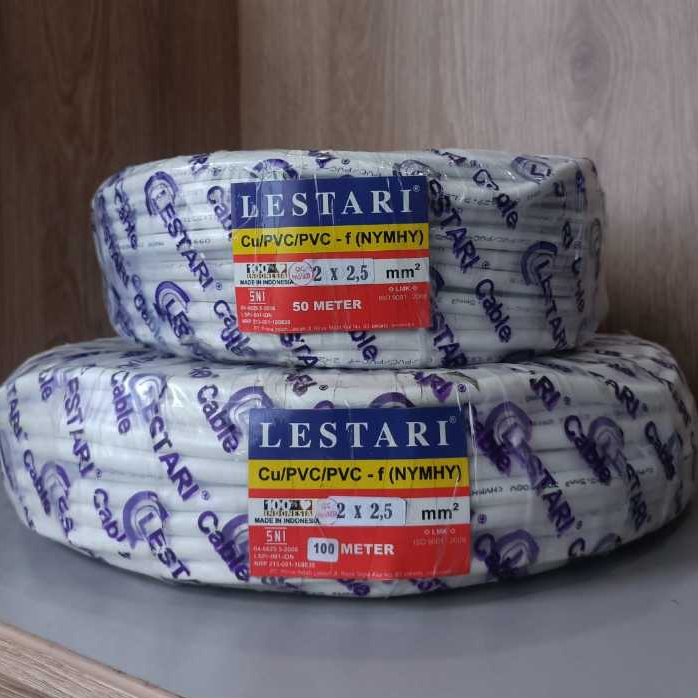 Jual Kabel Listrik Lestari NYMHY 2X2.5m Ukuran 50-100 meter | Shopee ...