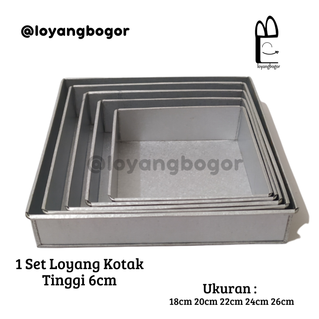 Jual 1 Set isi 5 pcs Loyang Kotak - Loyang Persegi | Shopee Indonesia