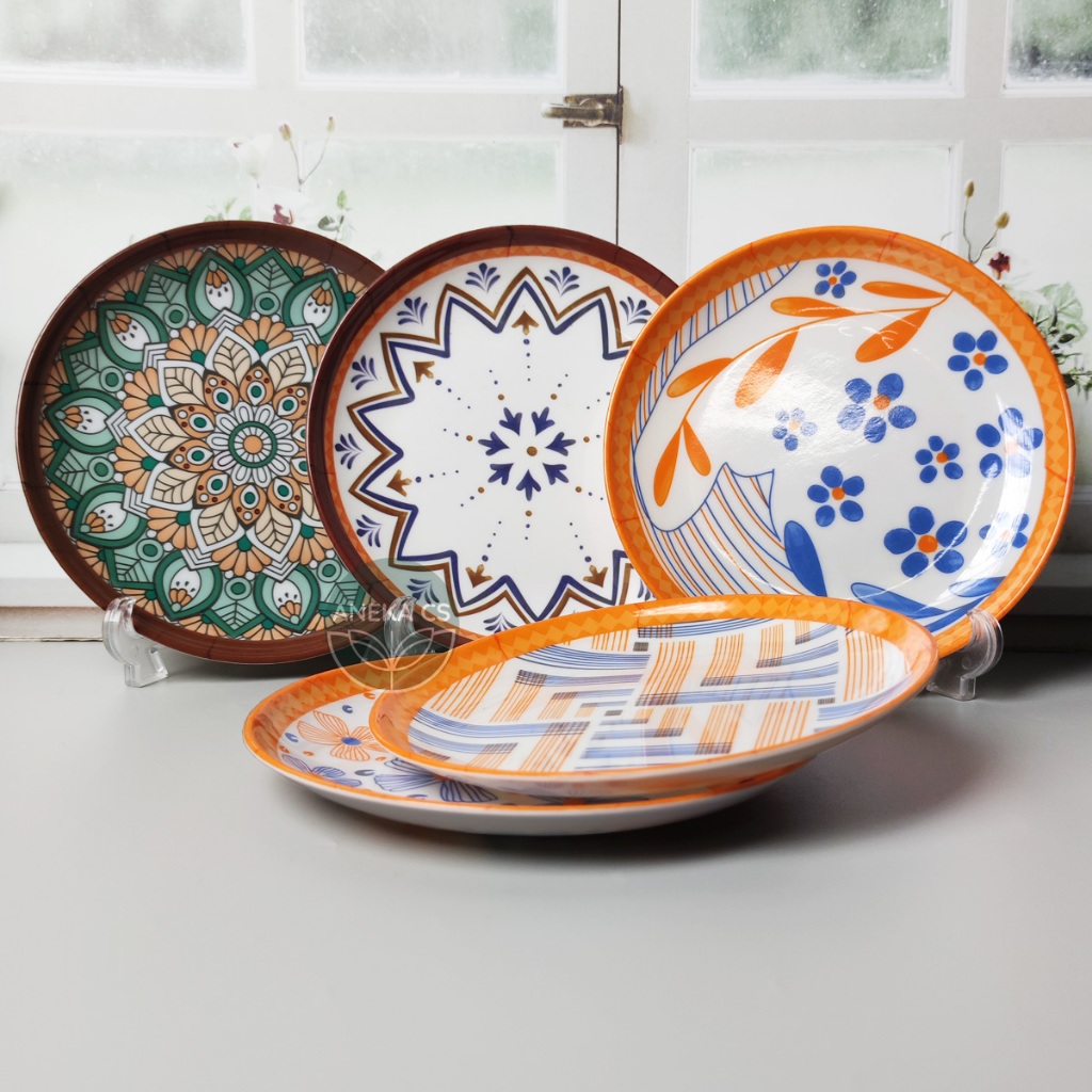 Jual Piring Aesthetic 9 inch - Piring Melamin Estetik - Piring Makan ...