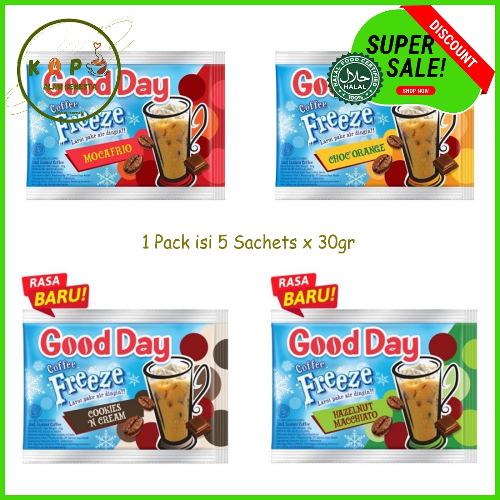 Jual GOOD DAY Coffee Freeze 5 Sachet x 30gr ALL Varian Kopi 3in1 ...