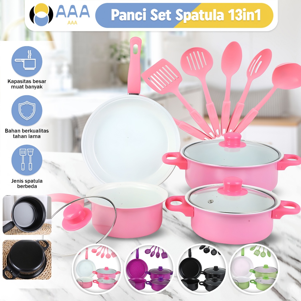 Jual (AAA) Kitchenware 13in1 Panci stainless steel Dan Spatula Set ...