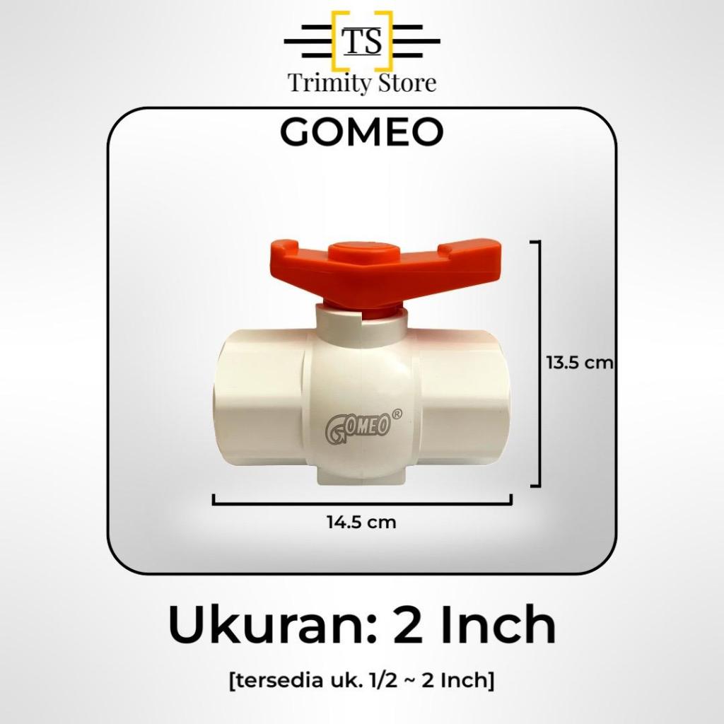 Jual GOMEO Ball Valve / Stop Kran PVC Putih Ukuran 2 Inch | Shopee Indonesia