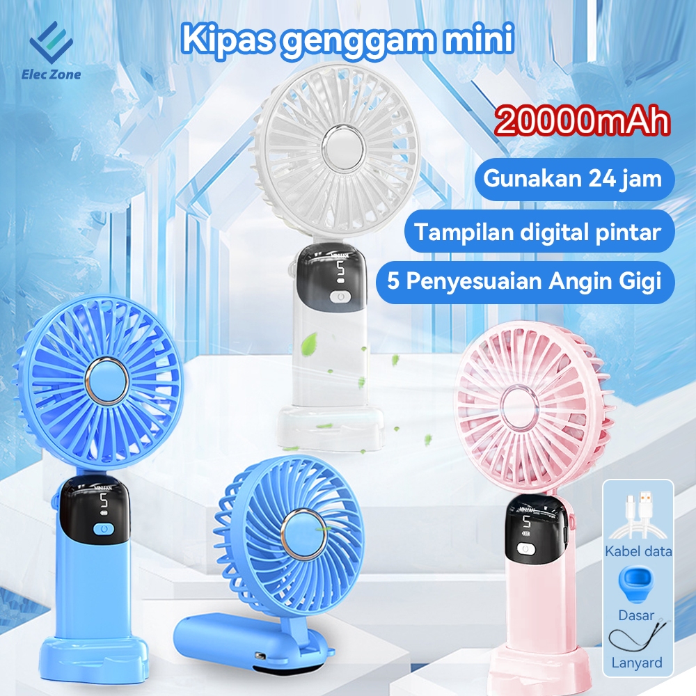 Jual kipas Angin Mini 5-Speed USB 20000mAh Kipas Mini Lipat Portable ...