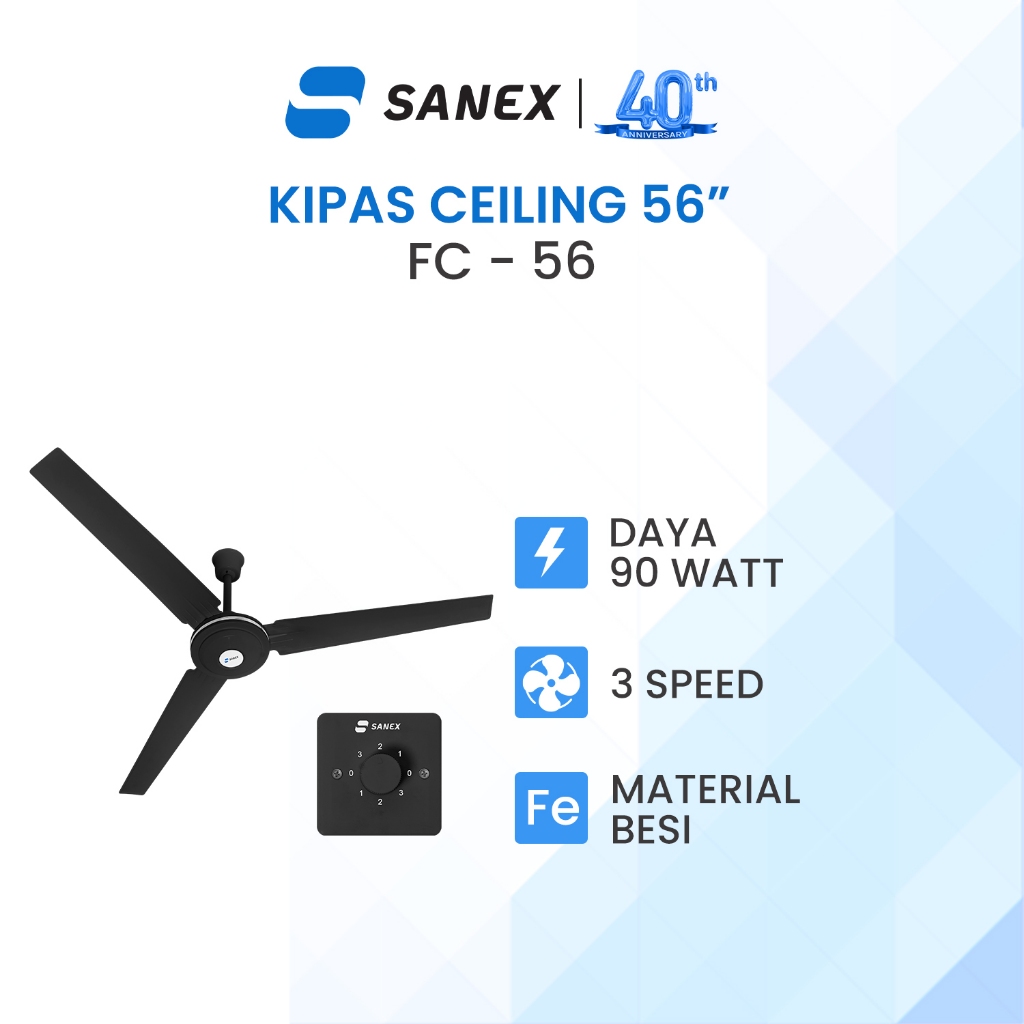 Jual SANEX Kipas Angin Atap Ceiling 56 Inch FC56 | Shopee Indonesia