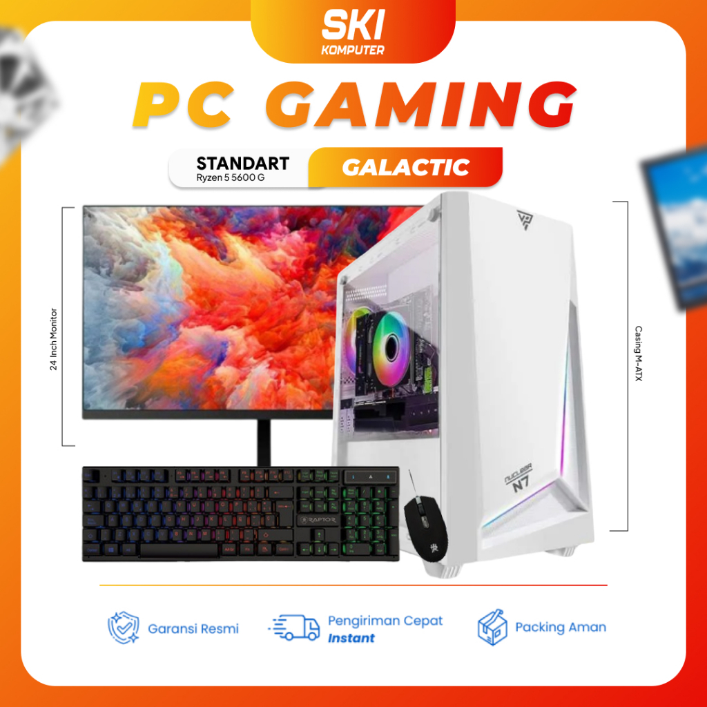 Jual PC GAMING FULLSET AMD RYZEN 5 5600G - SSD 512GB - LENGKAP LED 24 ...