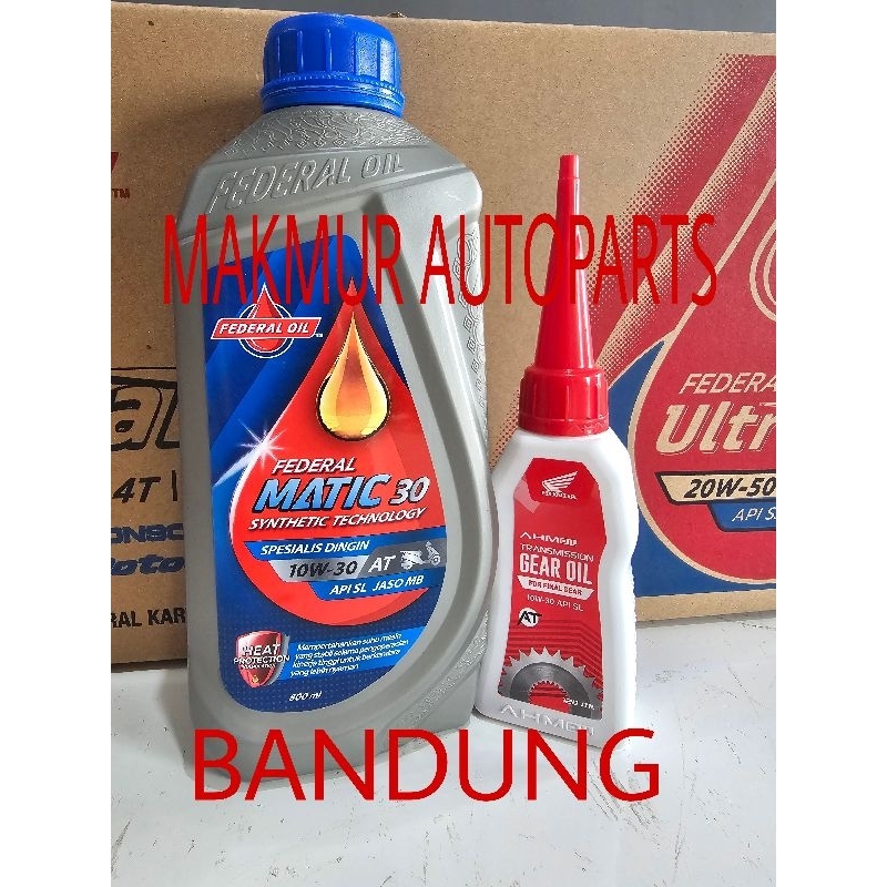 Jual Paket Oli Motor Federal Matic 30 Max Synthetic 10W-30 800ML/ Plus ...