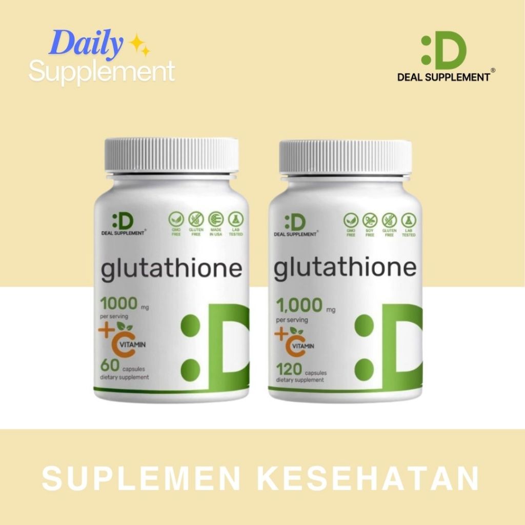Jual Deal Supplement Glutathione 1000mg Plus Vitamin C 500mg - 60 ...