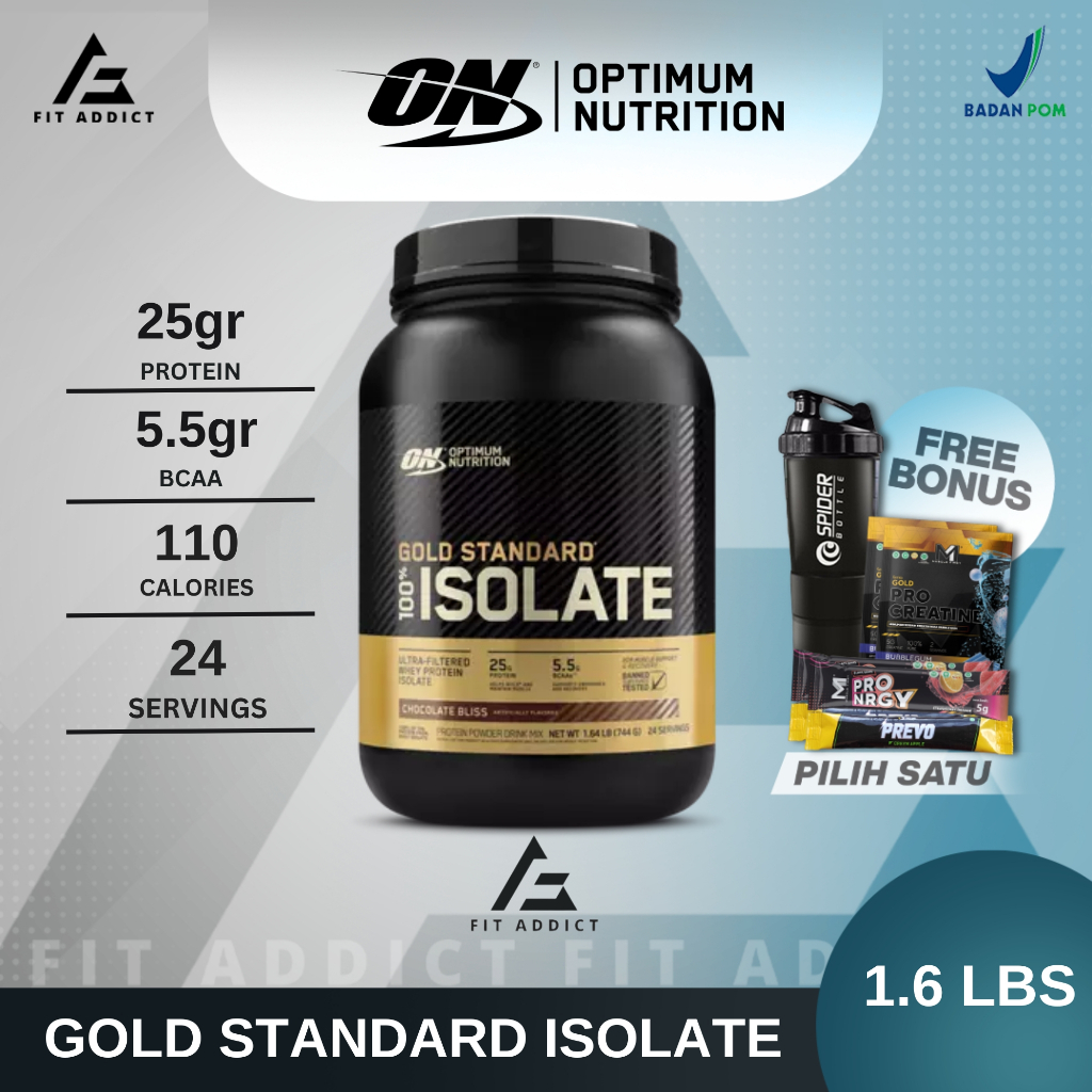 Jual ON GOLD STANDARD 100% WHEY ISOLATE 1.6LBS 1.6 LBS LB 1,6 LBS LB 1 ...