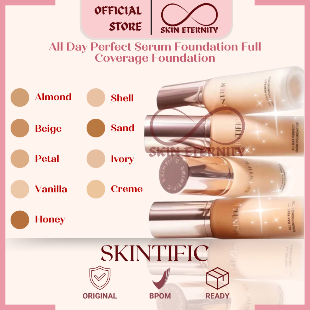 Jual SKINTIFIC - All Day Perfect Serum Foundation 25ml BPOM ORIGINAL ...