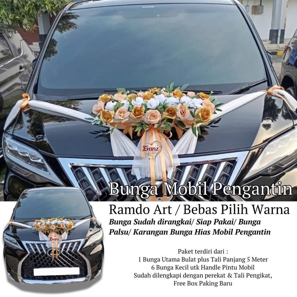 Jual BUNGA HIASAN MOBIL PENGANTIN RAMDO ART/ BUNGA MOBIL PERNIKAHAN ...
