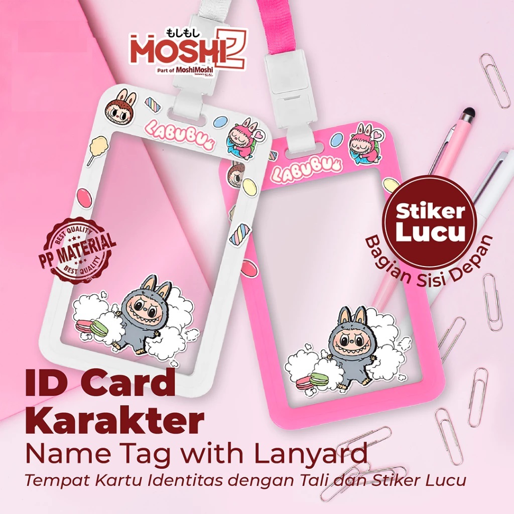 Jual MMB - ID002 - Moshi ID Card Name Tag Holder Gantung LEHER - Tempat ...