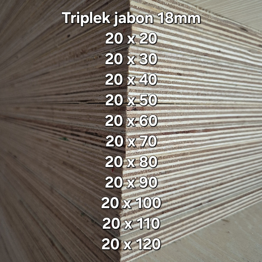 Jual PREMIUM triplek custom jabon 18mm plywood multiplek halus 2 sisi ...